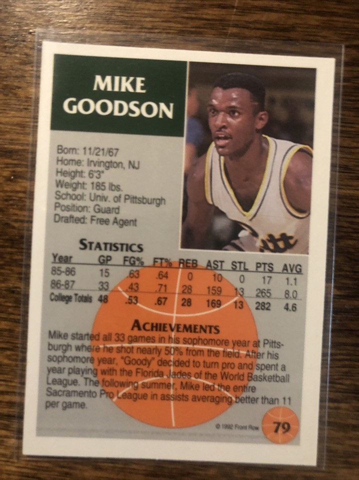 Mike Goodson 1992 Front Row UPDATE Silver #79 | eBay