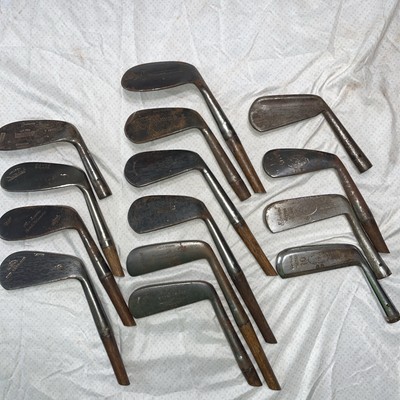 Lot Of 14 Antique Hickory Wood Shaft Iron Heads Only, Golf Clubs | eBay
