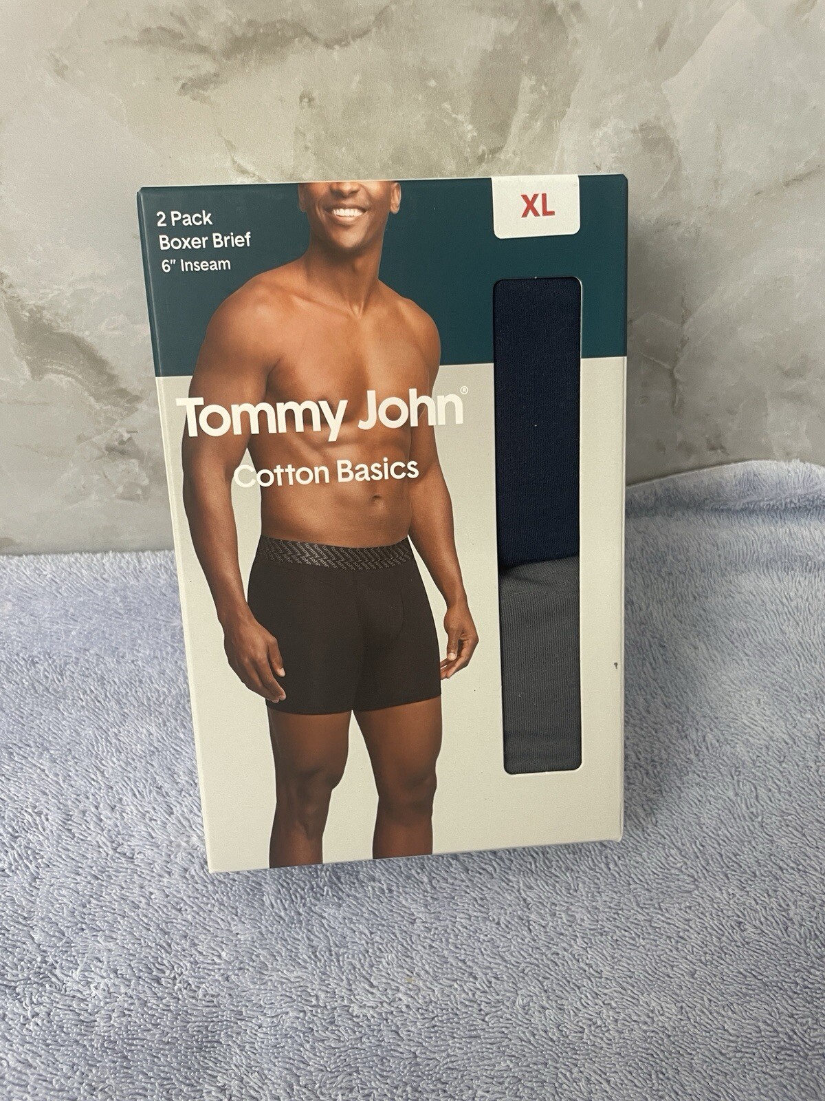 Tommy John Brand Cotton Basics Boxer Briefs 2 Pack Grey, Navy Blue Size X-Large | eBay