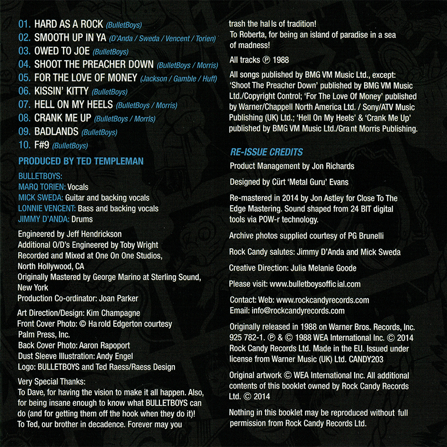 Bulletboys ~ Bulletboys (1988) CD 2014 Rock Candy Records UK •• NEW ...