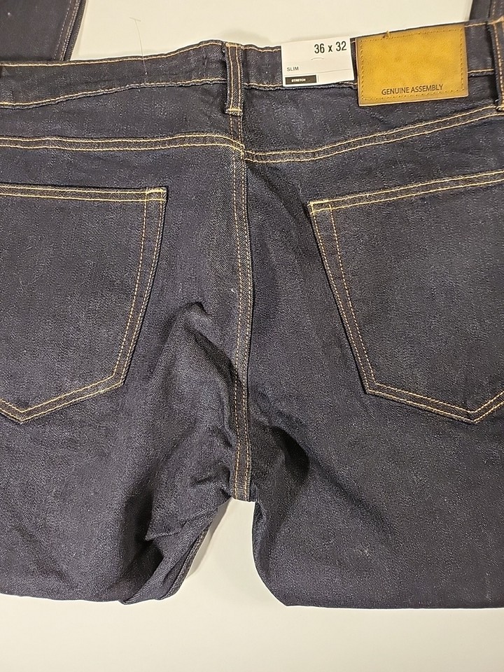 Genuine Assembly Slim Stretch Straight Fit Mens Denim Jeans 36x32 ...
