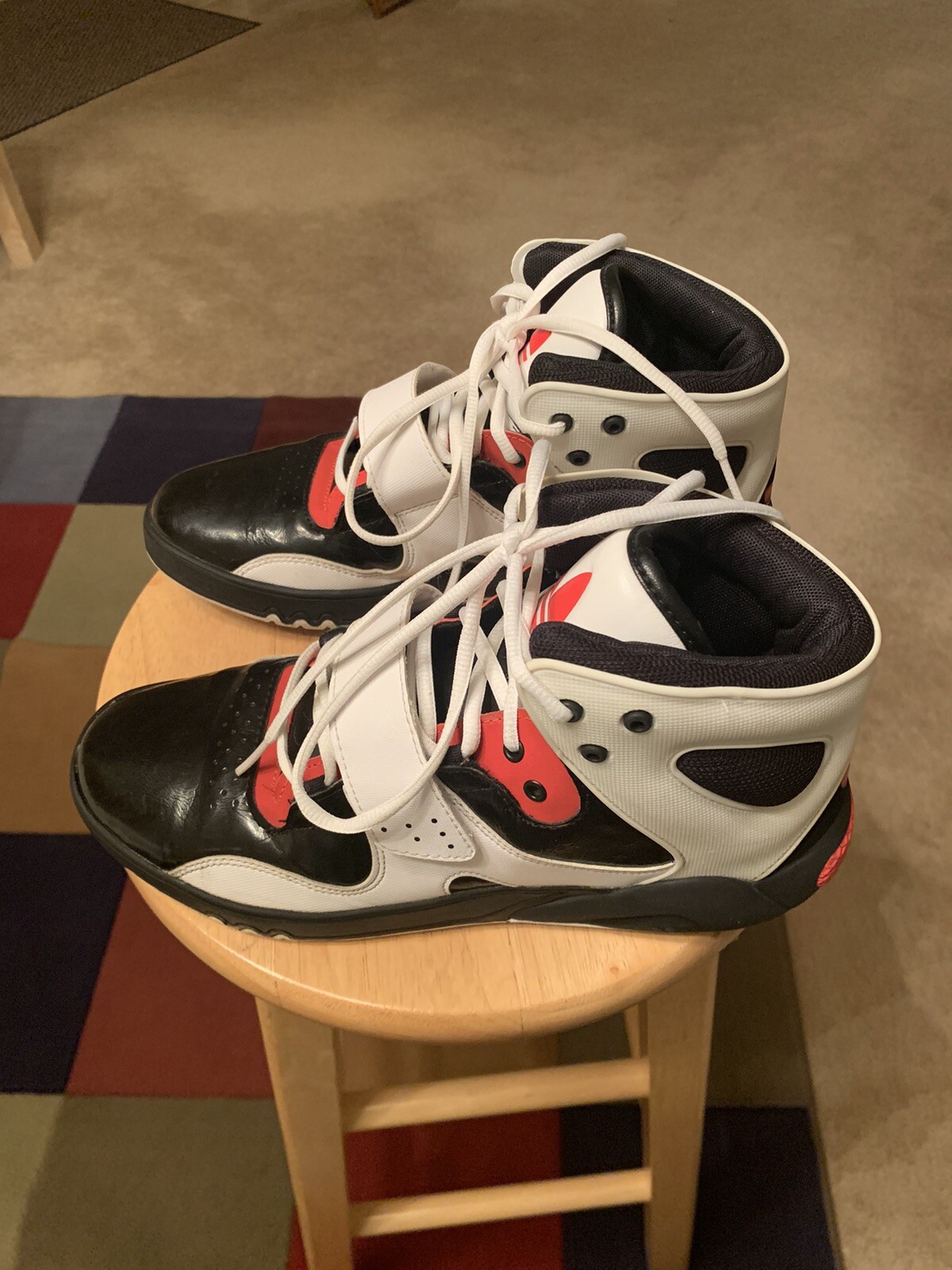 Adidas G48857 Roundhouse Mid Black/White/Red Leather … - Gem