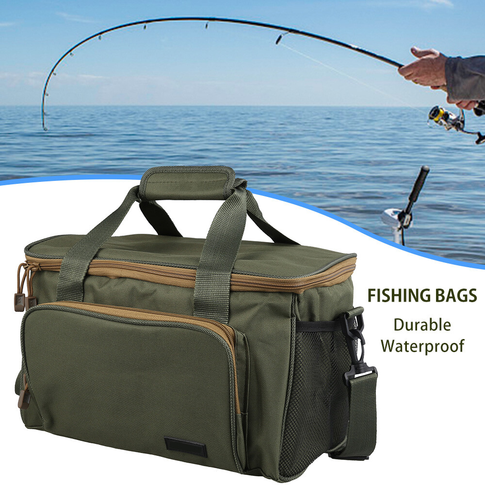 Fishing Bag Fishing Tackle Storage Bag Multi-Pockets Accessories Pouch ...