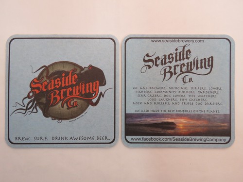 Brewery Coaster SEASIDE Brewing Co ~ Brew, Surf, Drink Awesome Beer OREGON | eBay Australia