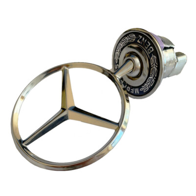 Mercedes Benz Standing Star Hood Mount Emblem Badge C E S CLASS 44mm | eBay