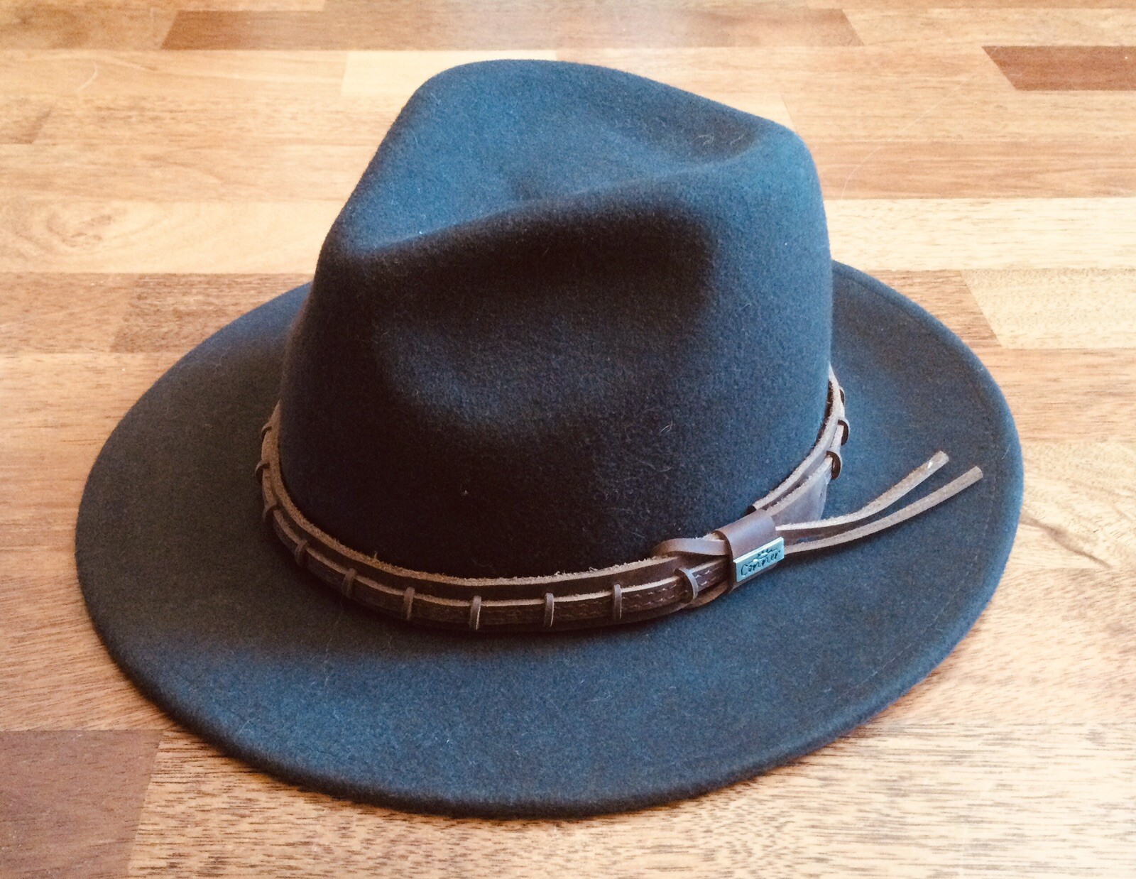 Vintage Conner Cowboy Western Wool Hat Brown Leather … - Gem