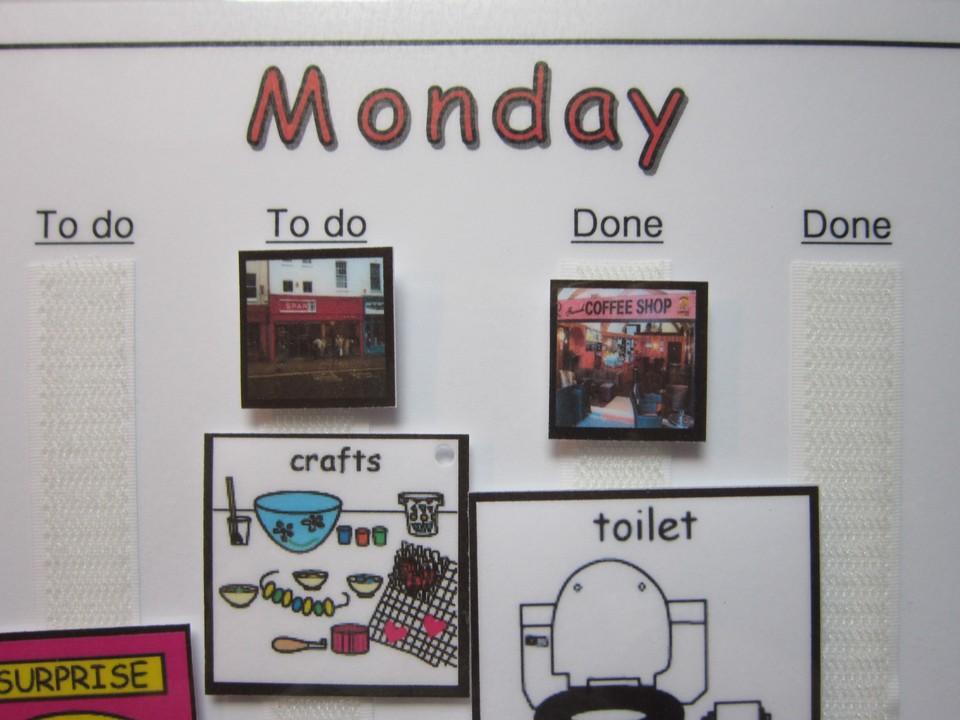 DAILY TIMETABLE ROUTINE CHARTS - ASD Autism Visual Aids ADHD SEN PECS ...