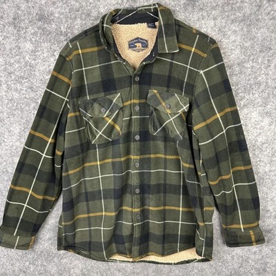 Freedom Foundry Shirt Mens XL Green Black Plaid Faux Sherpa Lined ...