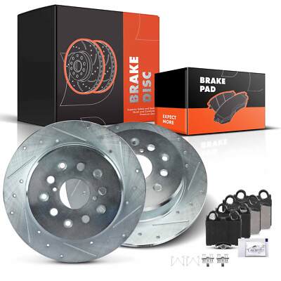 New Drilled Rotors & Ceramic Brake Pads for Lexus GS300 1998-2005 GS400 ...
