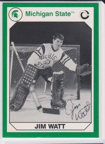 JIM WATT MICHIGAN STATE UNIVERSITY PERSONALIZED AUTOGRAPHED HOCKEY CARD ...