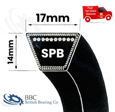 SPB SEC V BELT (SPB SECTION BRANDED 17 x 14MM V BELT ) - CHOOSE SIZE IN ...