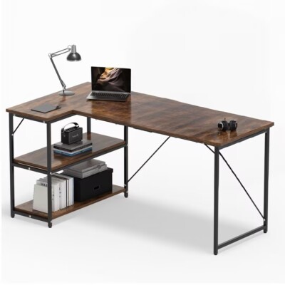 Gunji Office Desk L Shaped Corner Desk Gaming Desk Home w/ Storage ...