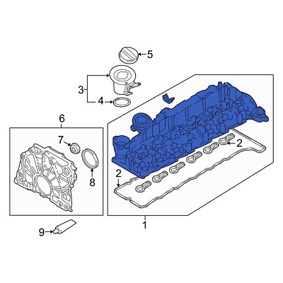 BMW N57 engine Valve Cover - FEBI ORIGINAL MANUFACTURER BMW 11128578811 ...