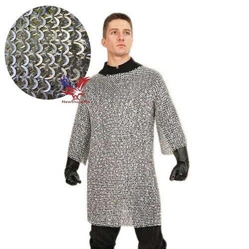 10MM Flat ring Flat Riveted Half Sleeves Chainmail Shirt, Chainmail ...