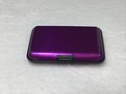 Hard Shell Purple Compact Credit Card Holder 7 Slots For Cards w/ Snap ...