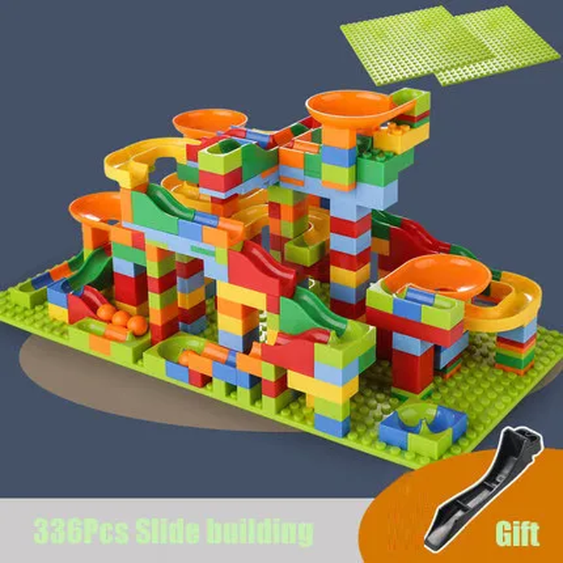 168-336PCS Marble Race Run Blocks Maze Ball Track Building Blocks ...