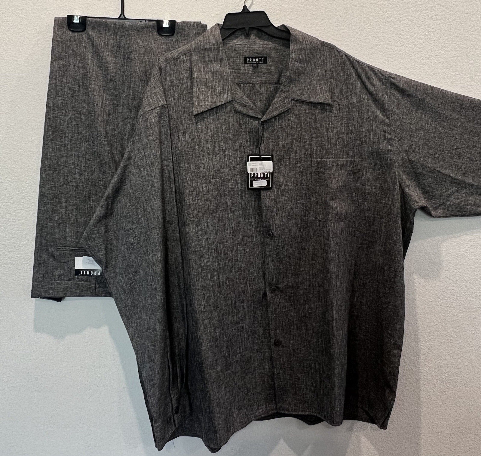 Pronti Collection By Phita Two Piece Charcoal Pants Set - 5XL | eBay