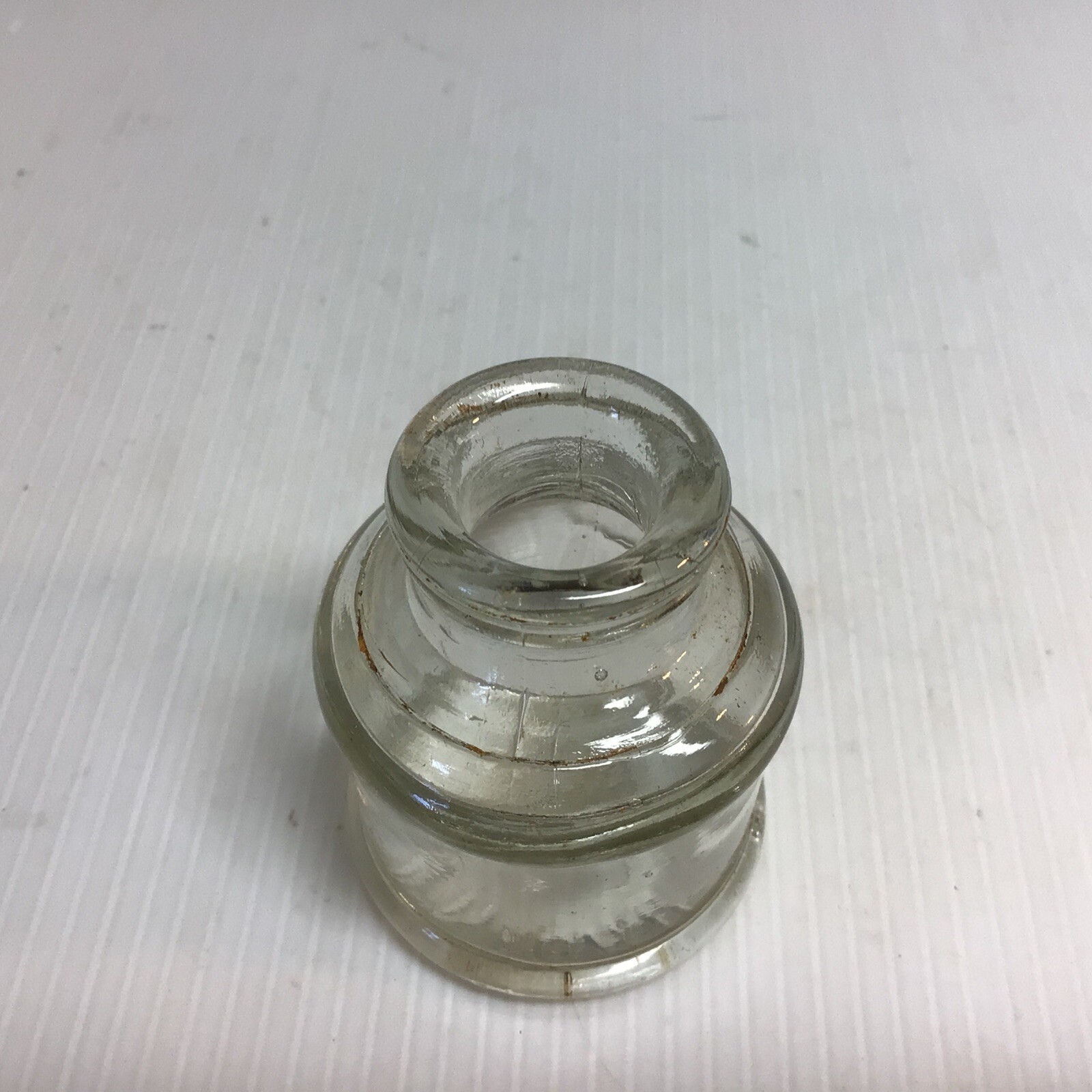 Vintage SANFORD'S Inkwell No 219 Clear Glass Cork Top Bottle Approx 2. ...