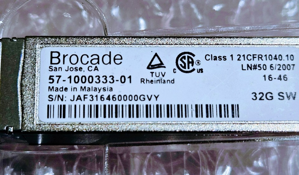 Brocade 32G SW FC 850nm Optic Transceiver 57-1000333-01 XBR-000212 XBR ...