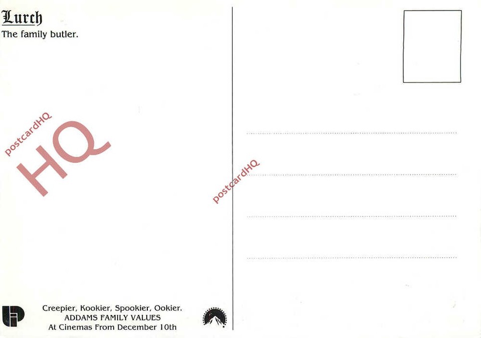 Picture Postcard- Addams Family Values, Lurch | eBay