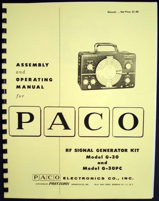 Paco G-30 G-30PC G30 G30PC RF Generator Kit Manual | eBay