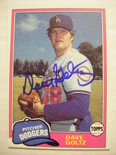 DAVE GOLTZ signed DODGERS 1981 Topps baseball card AUTO TWINS PELICAN ...