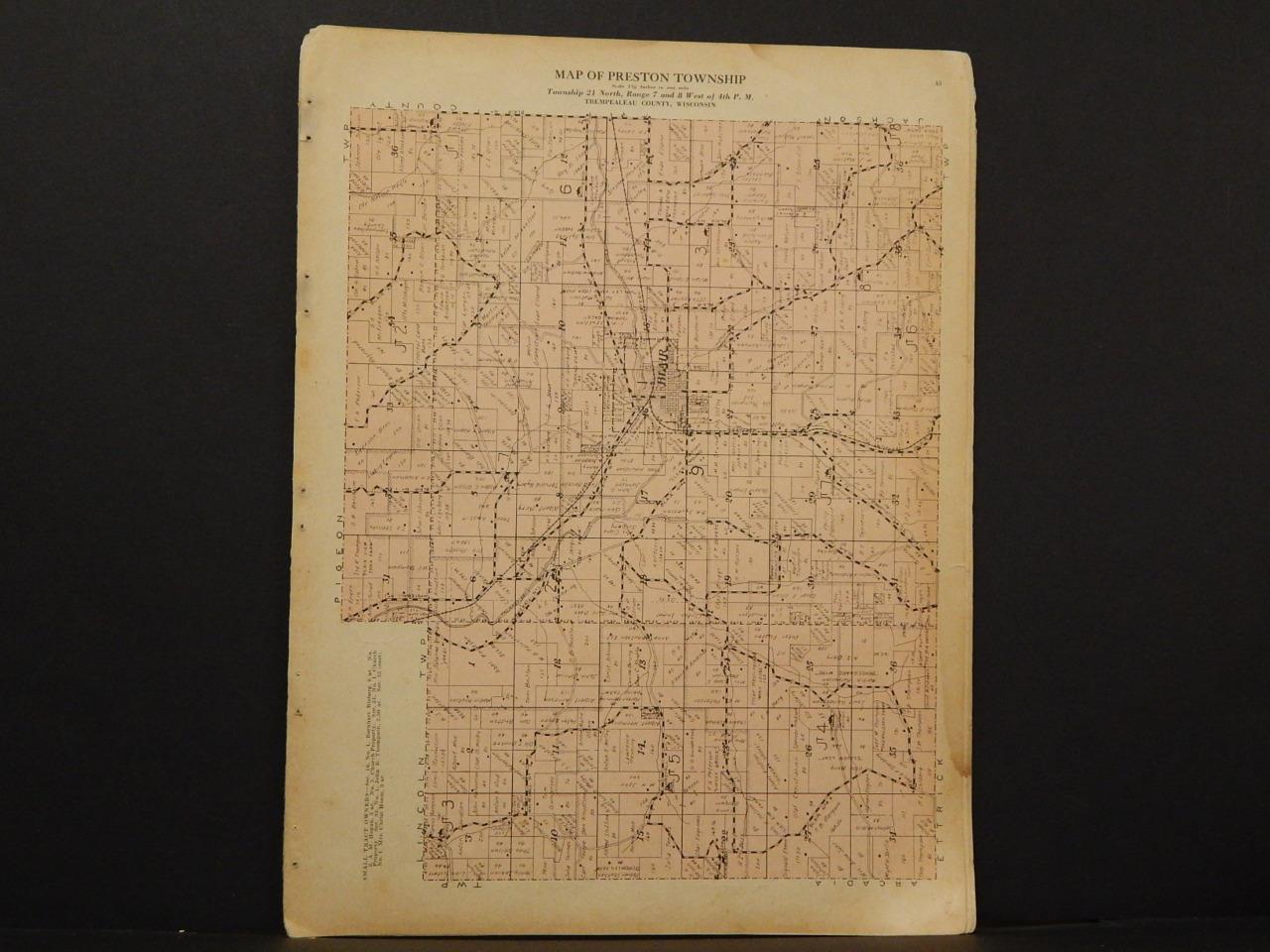 Wisconsin, Trempealeau County Map Preston Township 1930 Y8#06 | eBay