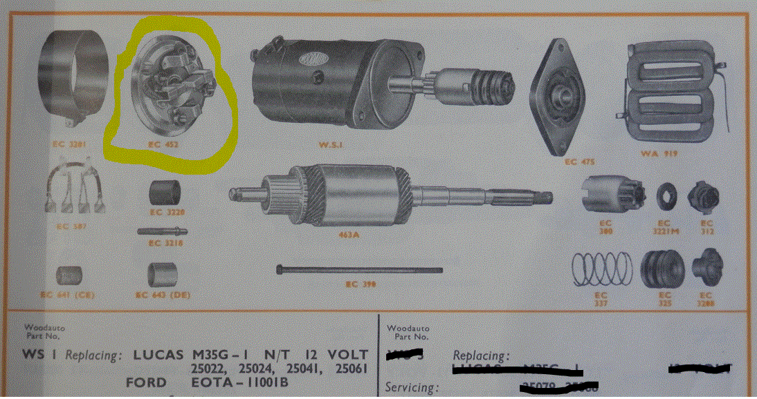 Starter Motor commutator end bracket M35G-1 Austin Ford MG Morris ...