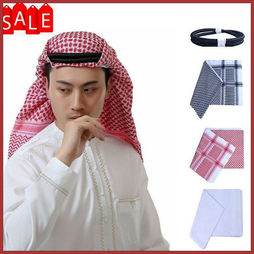 Muslim Men Head Scarf Arab Middle Eastern Pattern Turban Cover Shawls ...