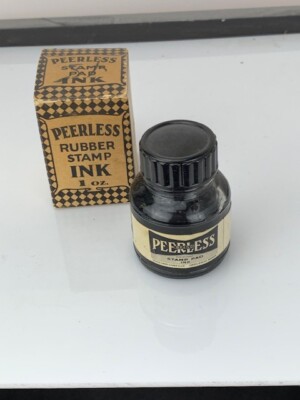 Peerless Rubber Stamp Ink 1 oz, Mint with black ink (e197) | eBay