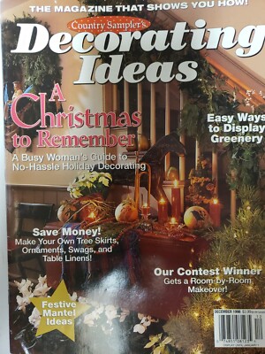 Country Sampler Decorating Ideas December 1998 Magazine | eBay