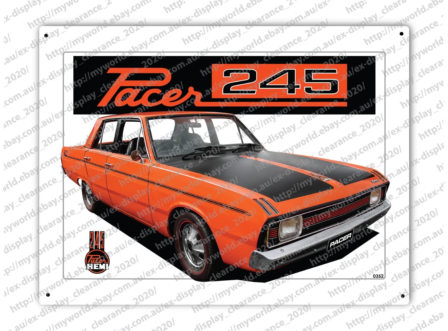 TIN SIGN #0347 TO SUIT VALIANT VG PACER 245 MUSCLECAR HEMI MAN CAVE ...