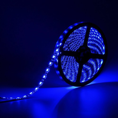 Waterproof Blue LED Strip Light Black PCB 300LEDs 5050 SMD Flexible ...