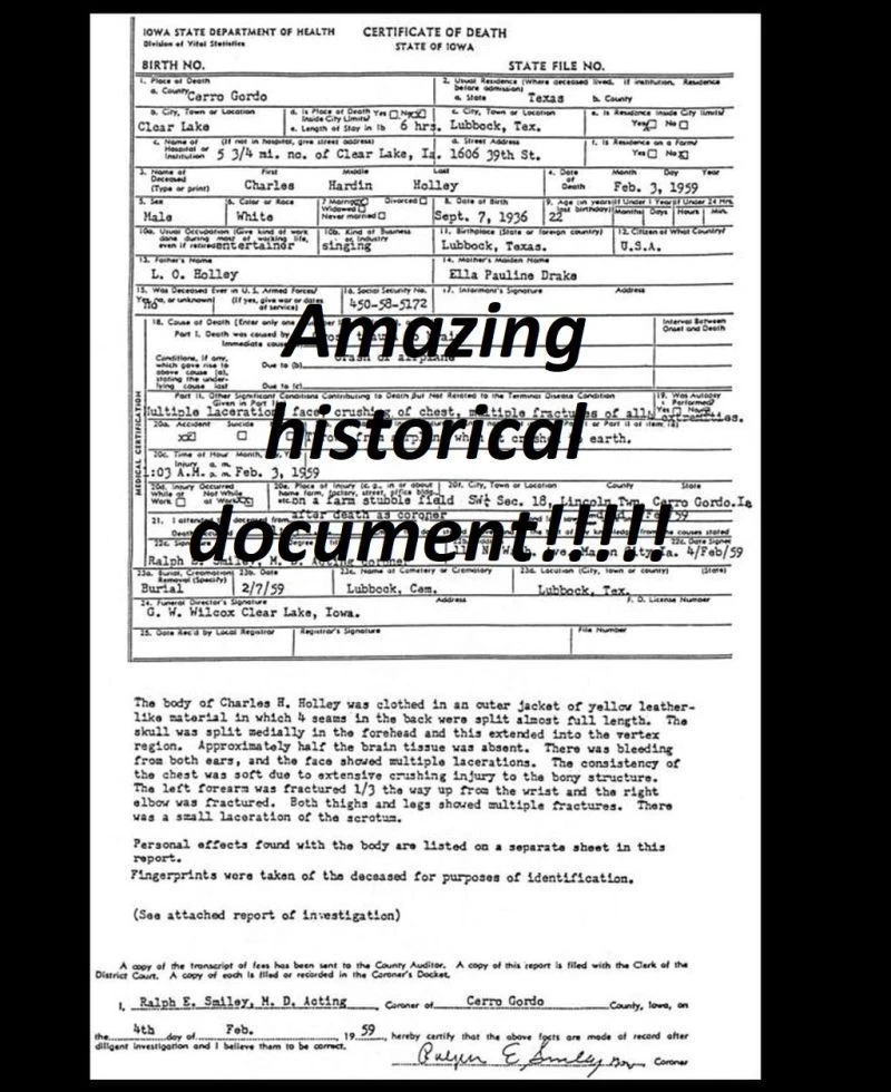 Elvis Presley Death Certificate