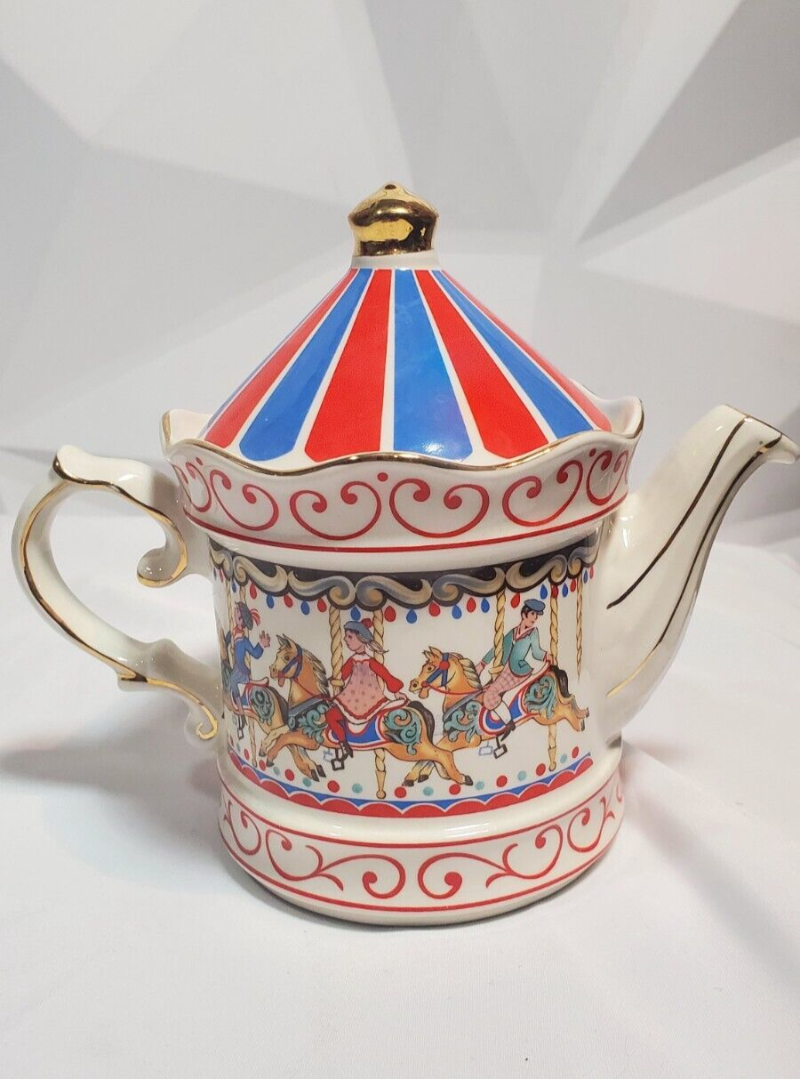 SADLER "Edwardian Entertainments" Carousel Teapot with Circus Tent Lid ...