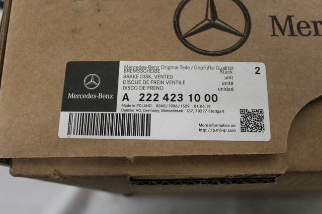 OEM Mercedes-Benz S W222 Rear Brake Disc A2224231000 Genuine for sale ...