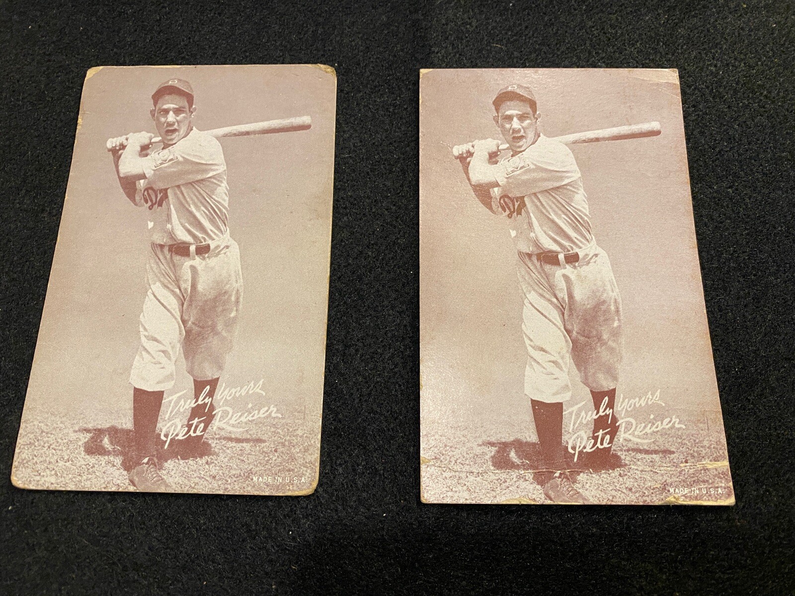 (2) 1939 - 46 Pete Reiser Brooklyn Dodgers Exhibit Salutation Cards ...