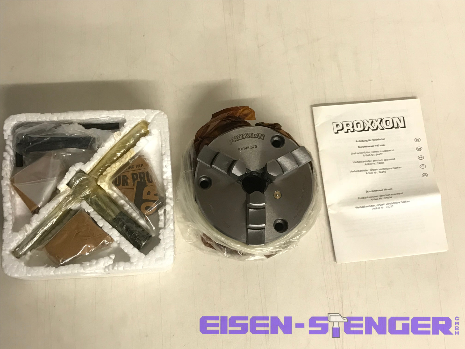 PROXXON 24407 Dreibacken-Drehfutter, zentrisch