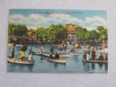 A439 Vintage Postcard Throwing Cross Spring Bayou Epiphany Day Tarpon ...