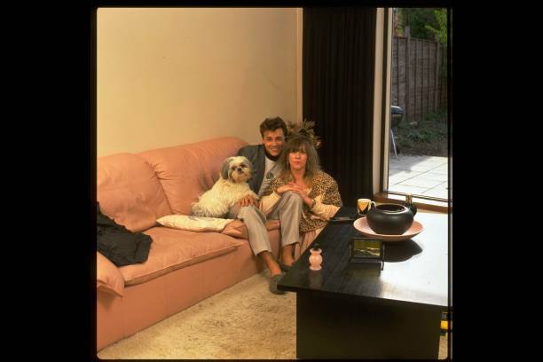 Radio & TV presenter Nino Firetto at home with his wife Tracey 1988 Old ...