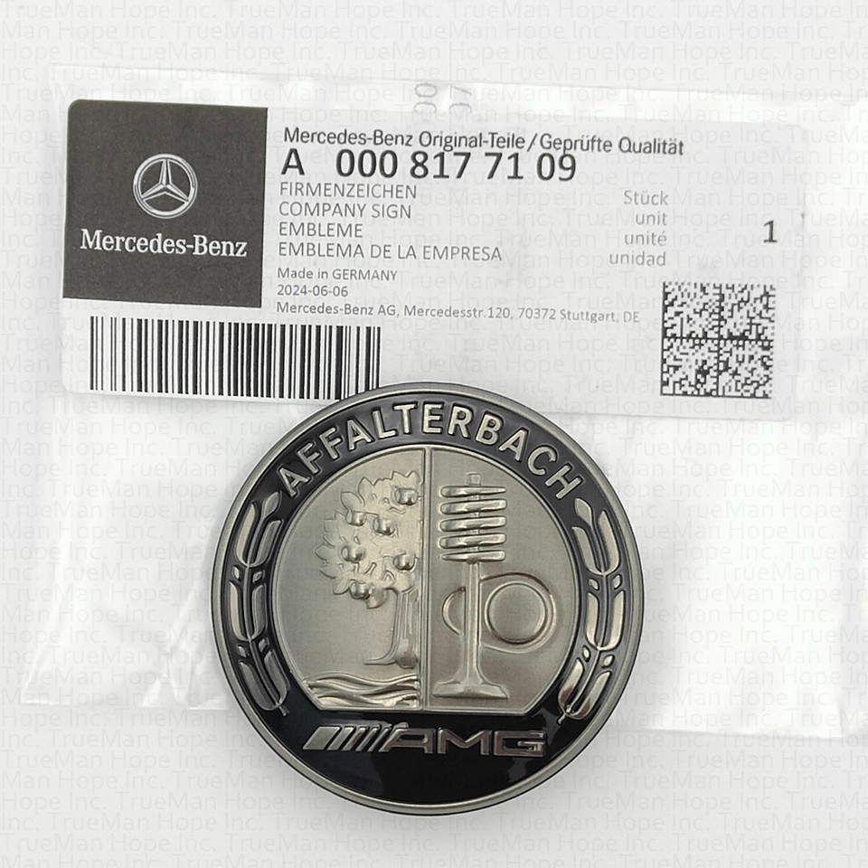 Genuine Mercedes-AMG Affalterbach 465 Dark Chrome Engine Hood Emblem ...
