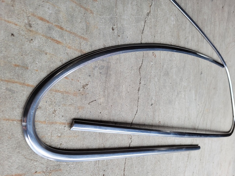 1946 Pontiac Streamliner Torpedo Back Right Side Window Stainless Trim ...