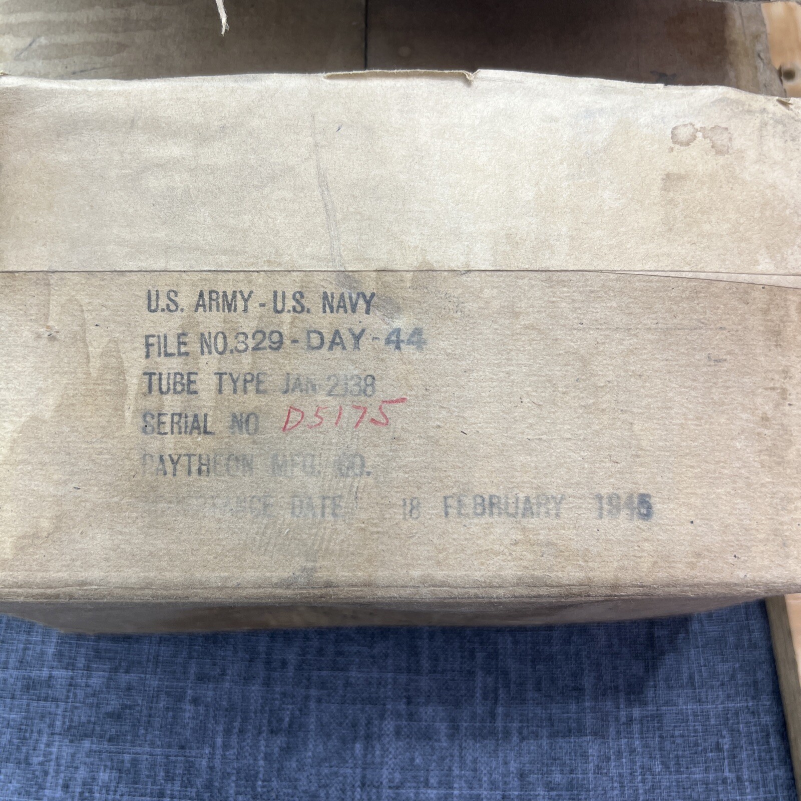Raytheon Mfg JAN 2j38 Tube Type Magnetron Oscillator US Army US Navy ...