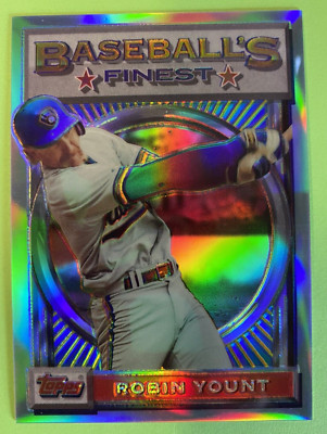 1993 Topps Finest Robin Yount #192 Refractor Baseball Card Brewers PF1 ...