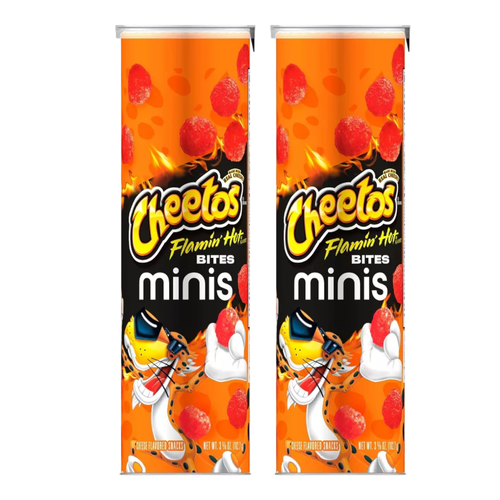NEW Cheetos Mini-Sized Bites Flamin Hot Crunchy Cheese Snacks 3 5/8Oz 2 ...