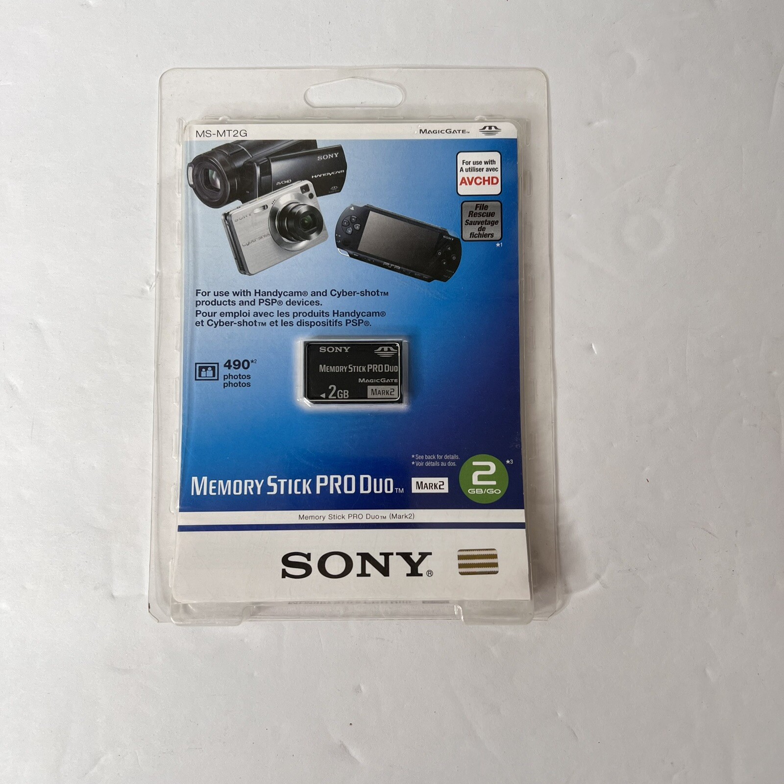 Sony Memory Stick Pro Duo 2GB Mark 2 Card MS-MT2G NEW For PSP Handycam ...