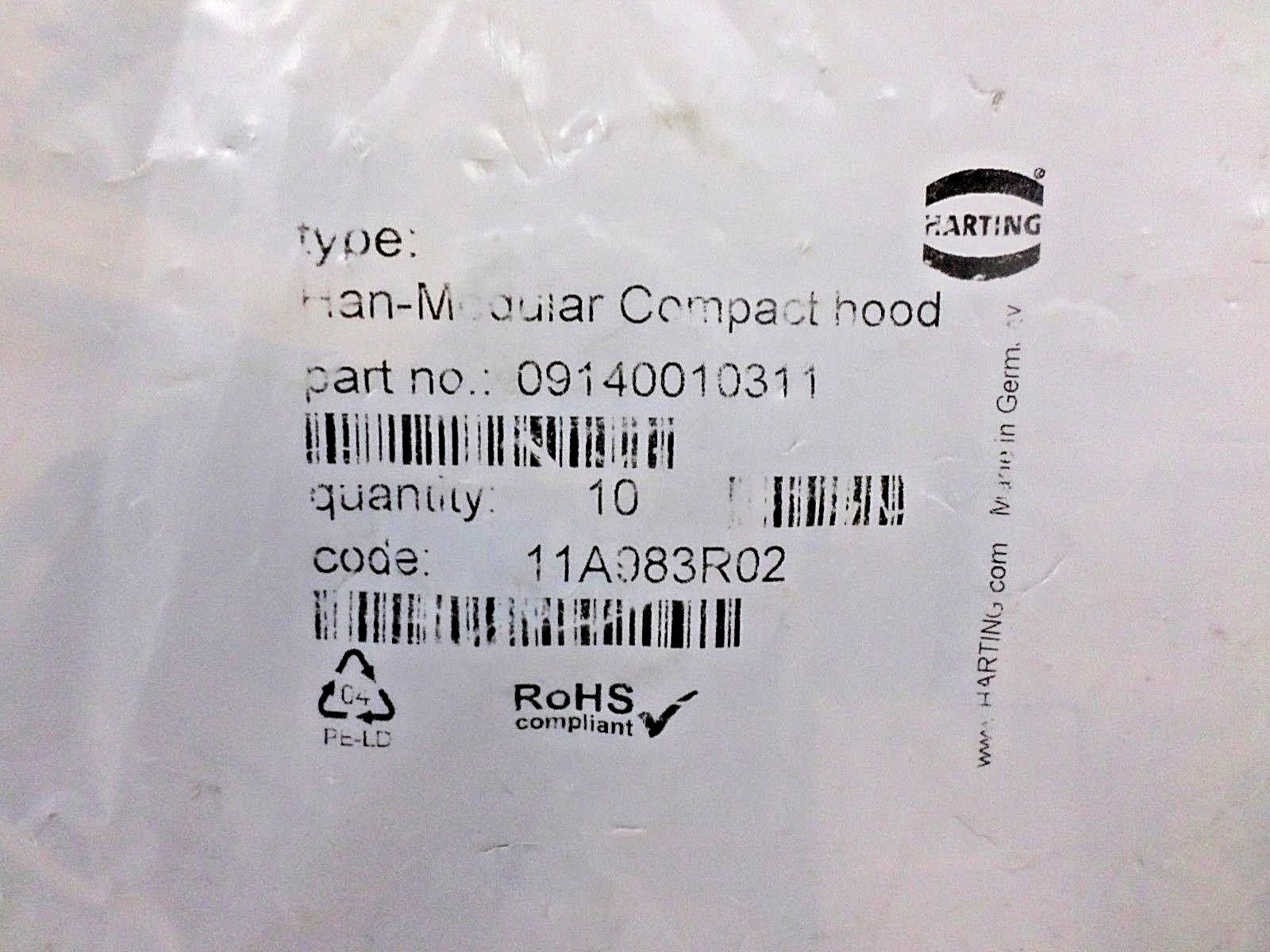 Harting 09140010311 Modular Compact Hood Connector, Zinc - Bag of 10 ...