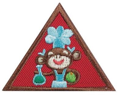Girl Scouts HOME SCIENTIST Iron On Patch Badge Triangle Brownies Chef ...