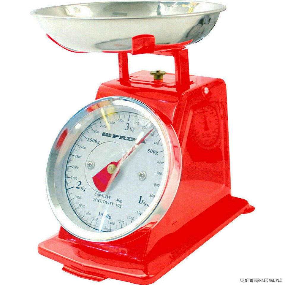3KG TRADITIONAL WEIGHING KITCHEN SCALE BOWL RETRO SCALES MECHANICAL ...