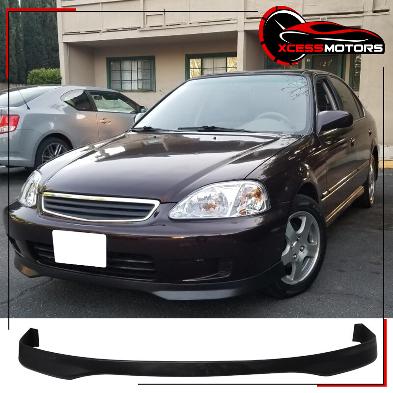 Fits 99-00 Honda Civic EK 2/4Dr T-R PP Front Bumper Lip + Rear Lip ...